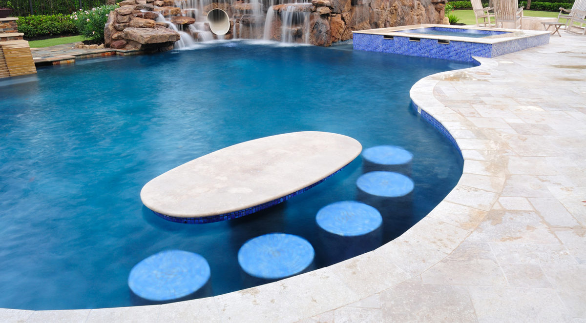 Bar Stools Tables And Swim Up Bars Customizing Your Swimming Pool